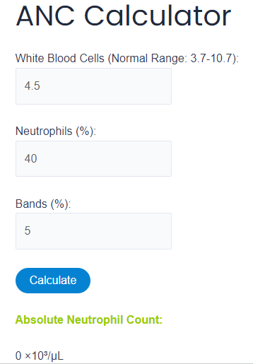 ANC Calculator- ANC Count – ANC Calc