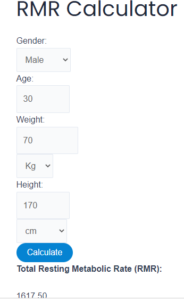 RMR Calculator – Resting Metabolism Calculator